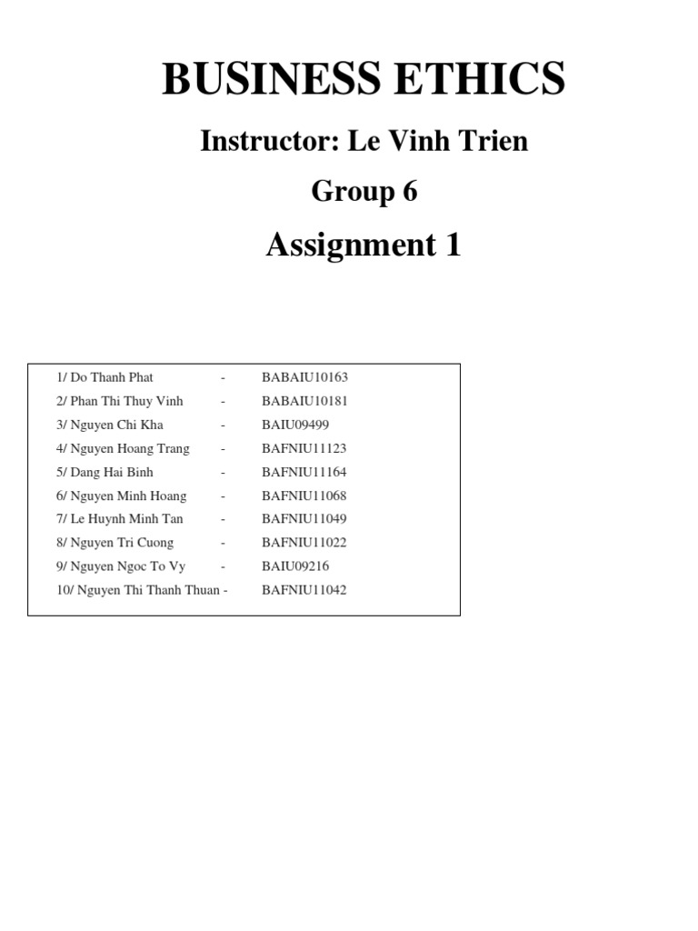 BE - Assignment 1 | PDF | Business Ethics | Behavior