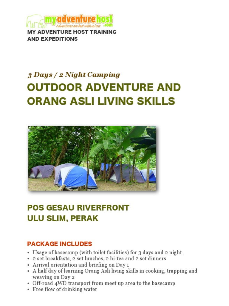 3-Day Student Camping Adventure in Ulu Slim | PDF
