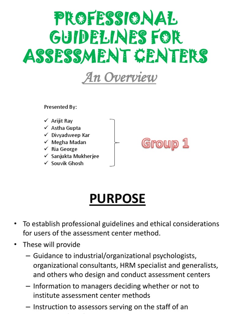 Professional Guidelines For Assessment Centers | PDF | Educational ...