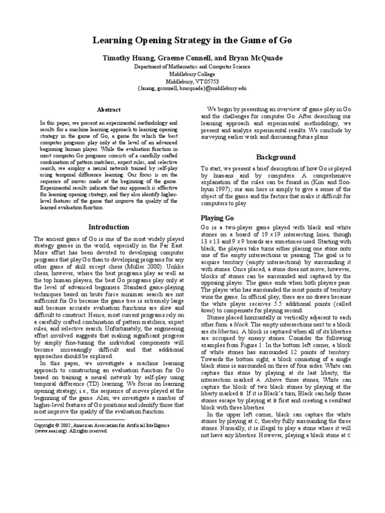 Go Strategy Game | PDF | Artificial Neural Network | Machine Learning
