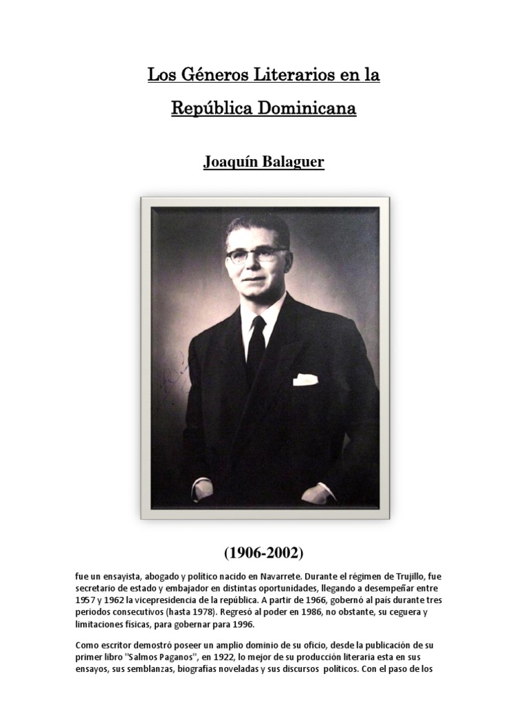 Los Géneros Literarios en La República Dominicana | PDF | República ...