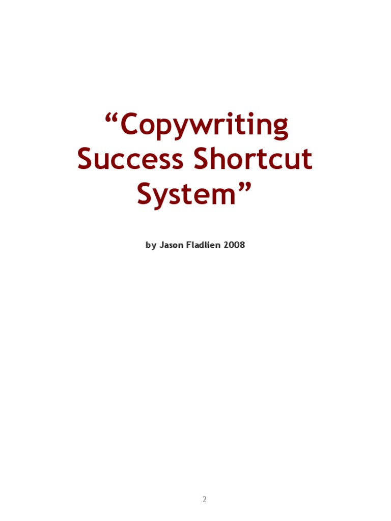 Copywriting Success Shortcut System | PDF | Prices | Sales