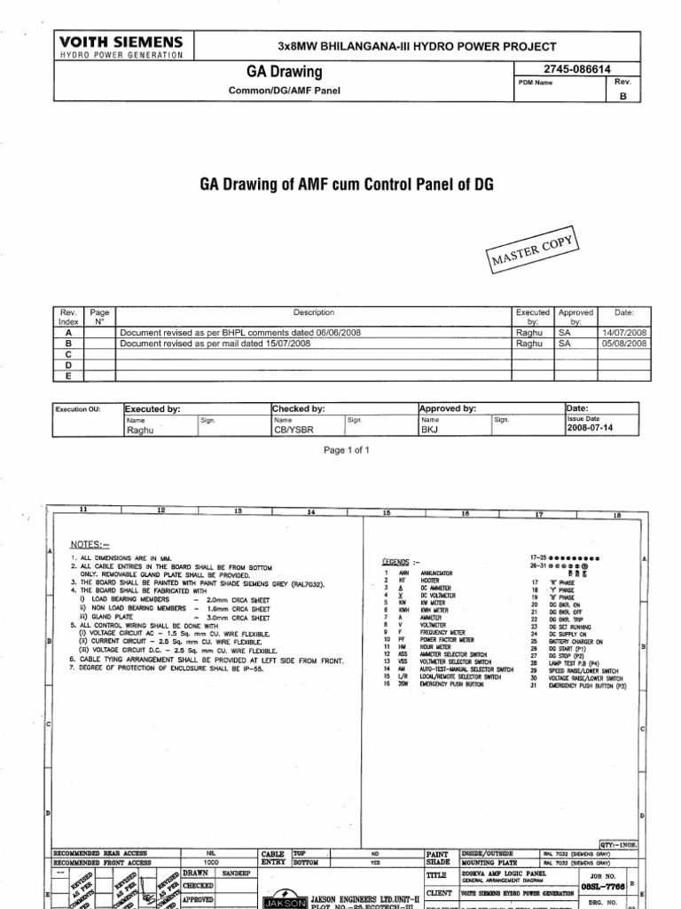 ALL AMF Panel DrawingsRev B05082008 | PDF