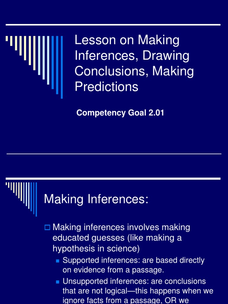 Lesson On Making Inferences, Drawing Conclusions | PDF | Inference ...