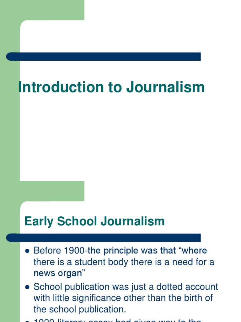 Introduction To Journalism | PDF | Journalism | News
