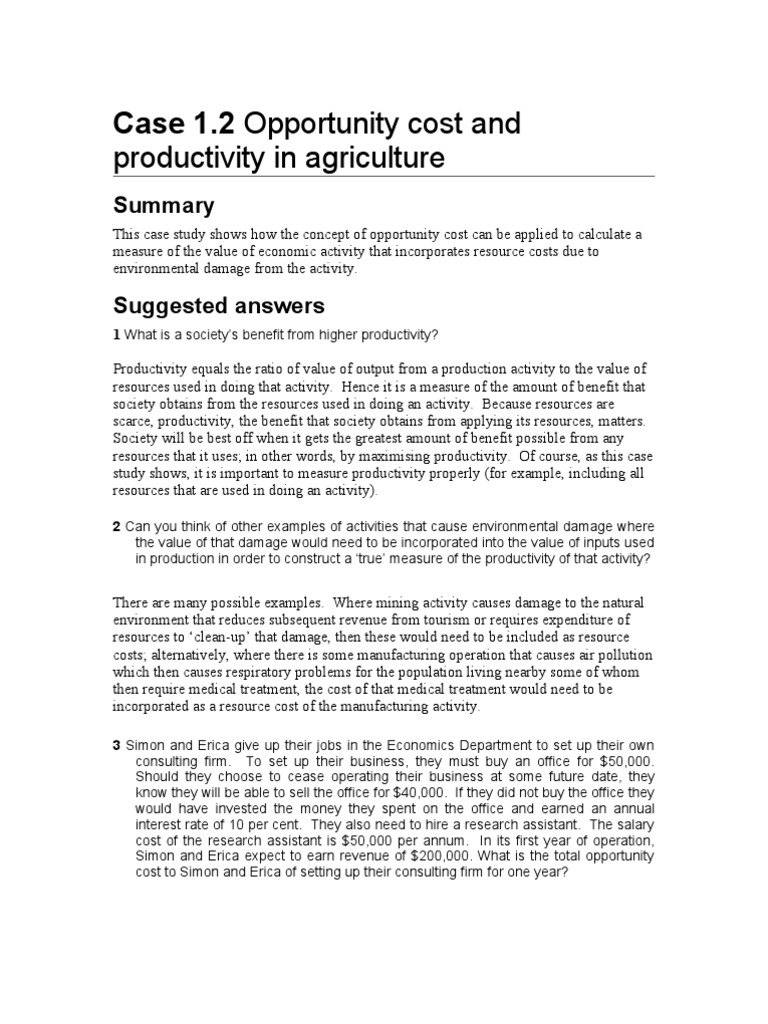 Micro Economics: Case Study | PDF | Cost | Resource