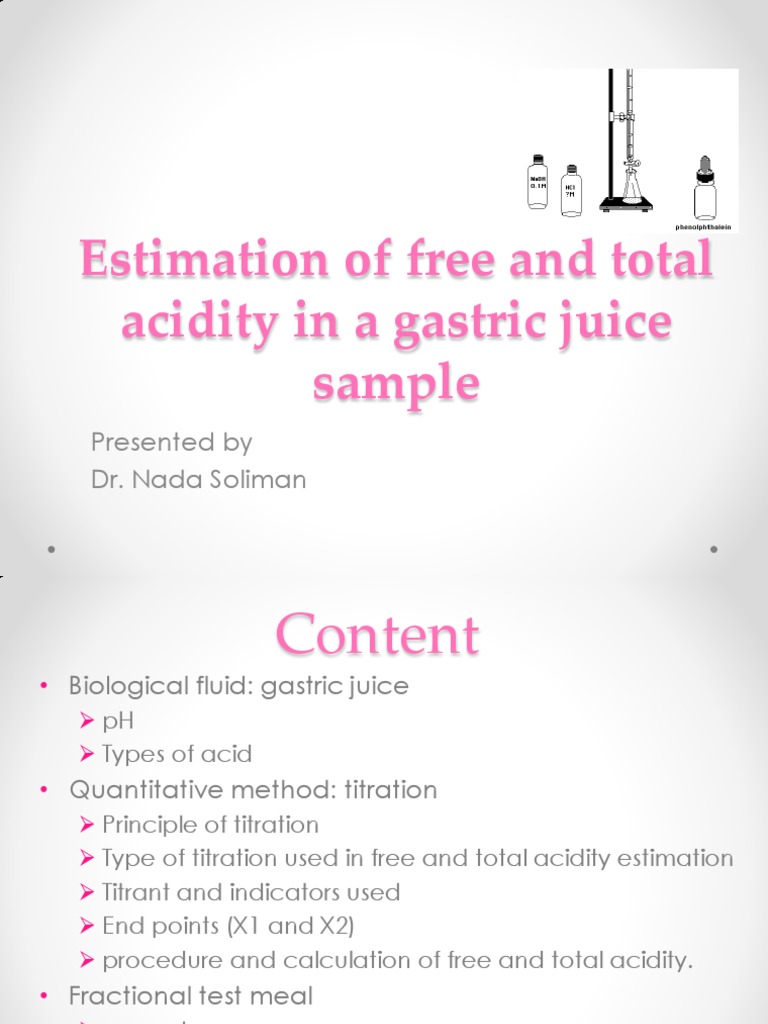 Estimation of Free and Total Acidity in A | PDF | Titration | Chemistry