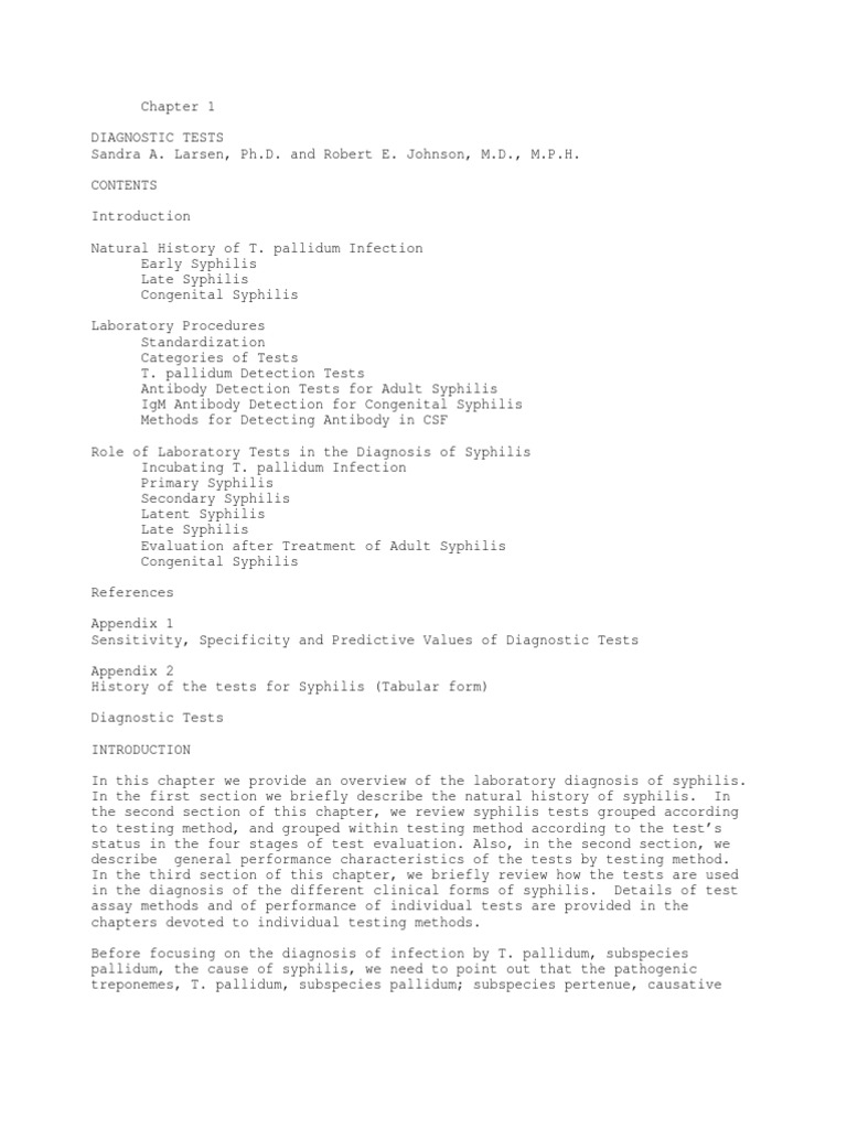 Diagnosis of syphilis ref best.pdf | Infection | Public Health