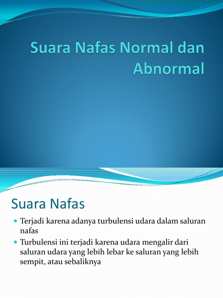 Suara Nafas Normal Dan Abnormal | PDF