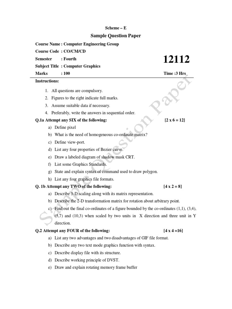 Computer Graphics | PDF | Computer Graphics | 2 D Computer Graphics