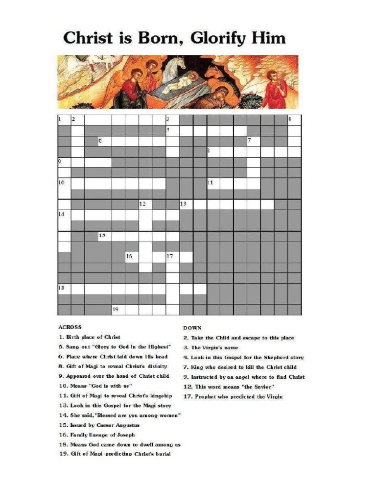 Orthodox Christian Christmas Crossword | PDF