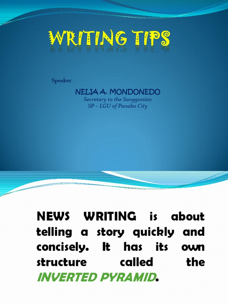 News Writing Techniques and Tips | PDF | Verb | Comma