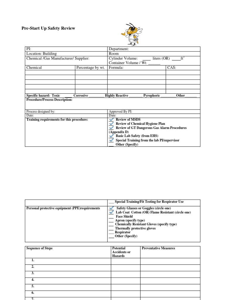 Pre-Startup Safety Review Checklist | PDF | Science & Mathematics ...