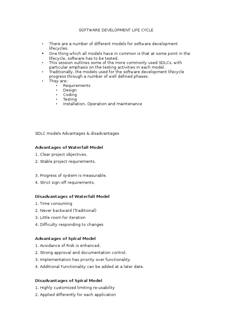 SDLC & Models | PDF | Software Development | Software Testing