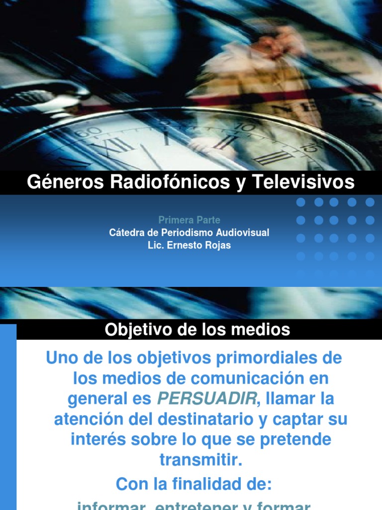 Géneros Radiofónicos y Televisivos | PDF | Radio | Periodismo