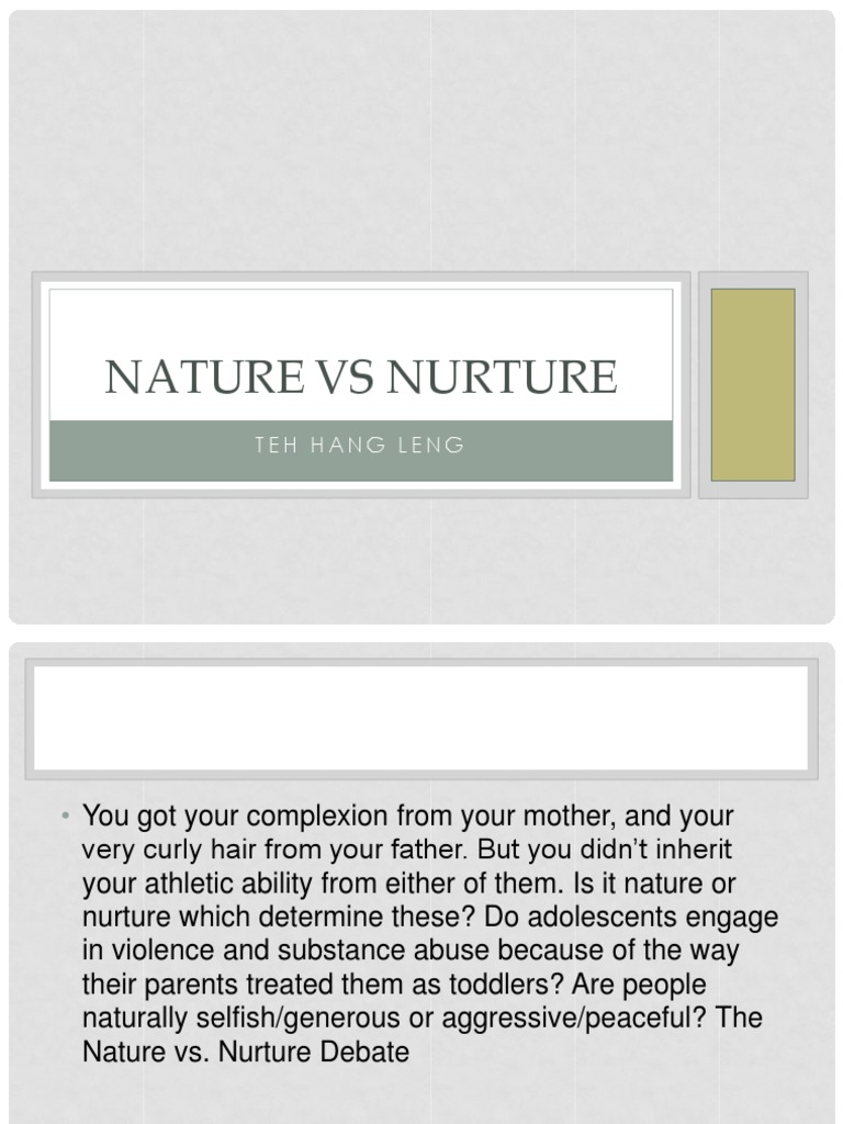 3 Nature Vs Nurture | PDF | Nature Versus Nurture | Heredity