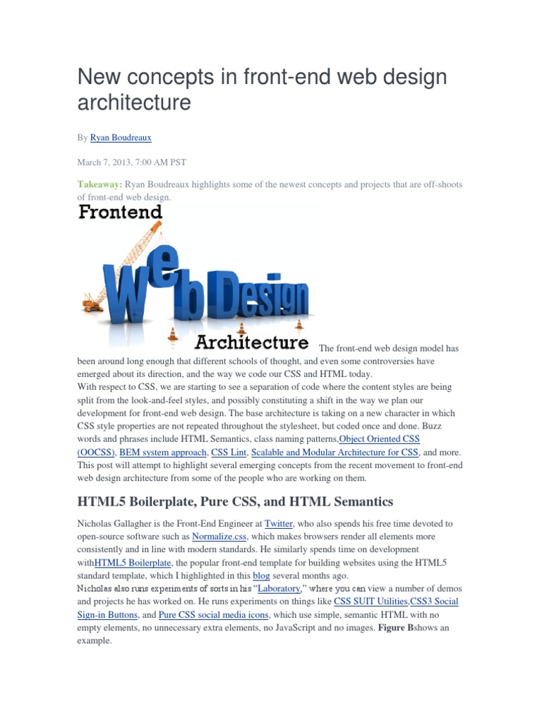 New Concepts in Front-End Web Design Architecture: HTML5 Boilerplate, Pure CSS, and HTML ...