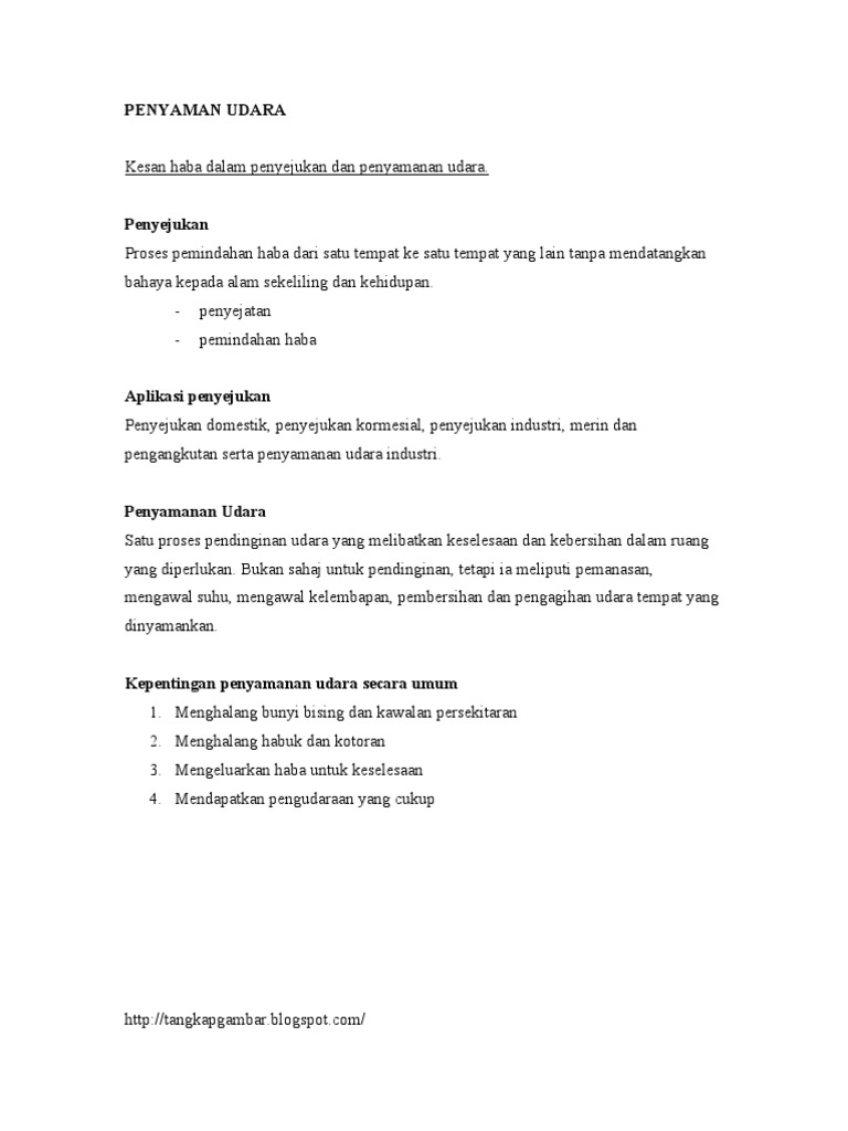 Laporan Penyaman Udara | PDF | Sains & Matematika | Teknologi & Rekayasa