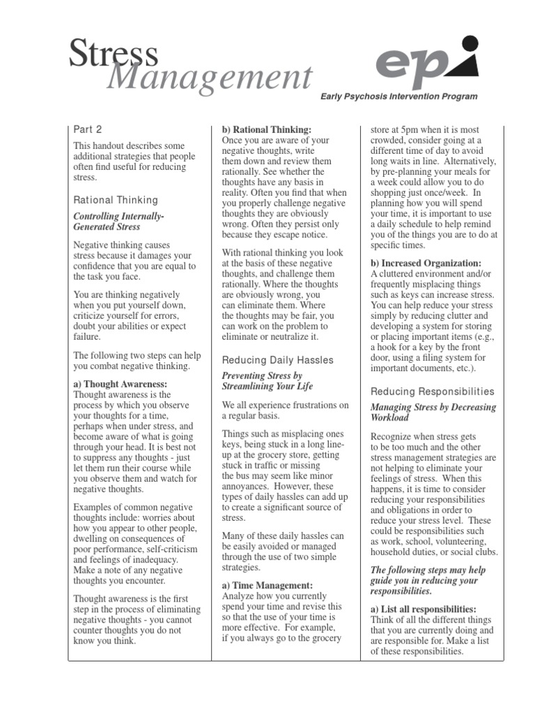 Stress Management Part 2 | PDF | Stress Management | Metaphysics Of Mind