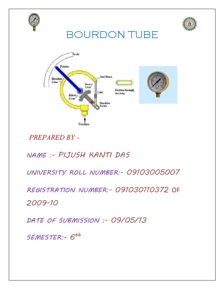Bourdon Tube | PDF | Pressure Measurement | Pressure