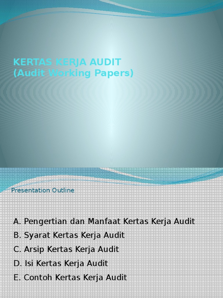 Kertas Kerja Audit | PDF