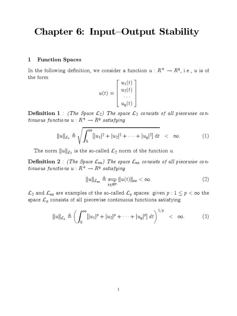 Chapter 6: Input-Output Stability | PDF | Function (Mathematics) | Mathematical Relations