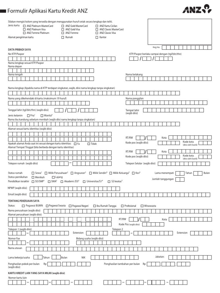 ANZ Application Form | PDF