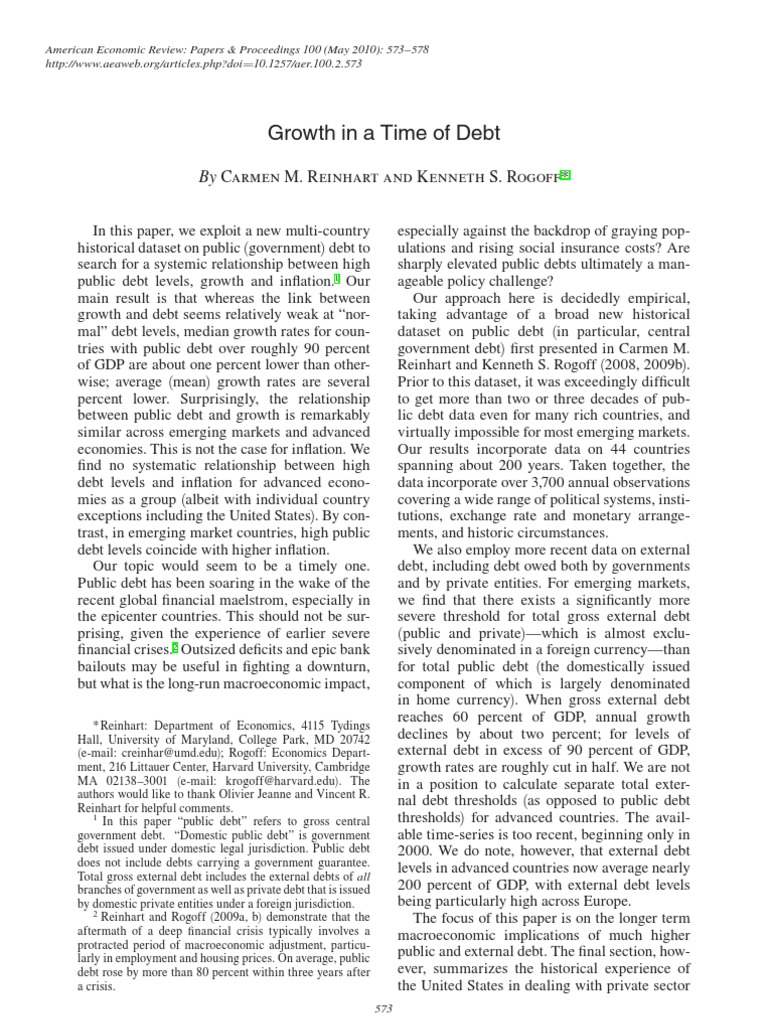 Reinhart and Rogoff | PDF | Deleveraging | Government Debt