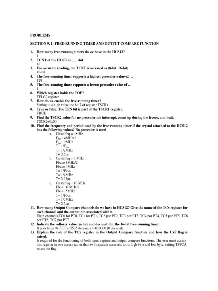 Timers | PDF | Hertz | Input/Output