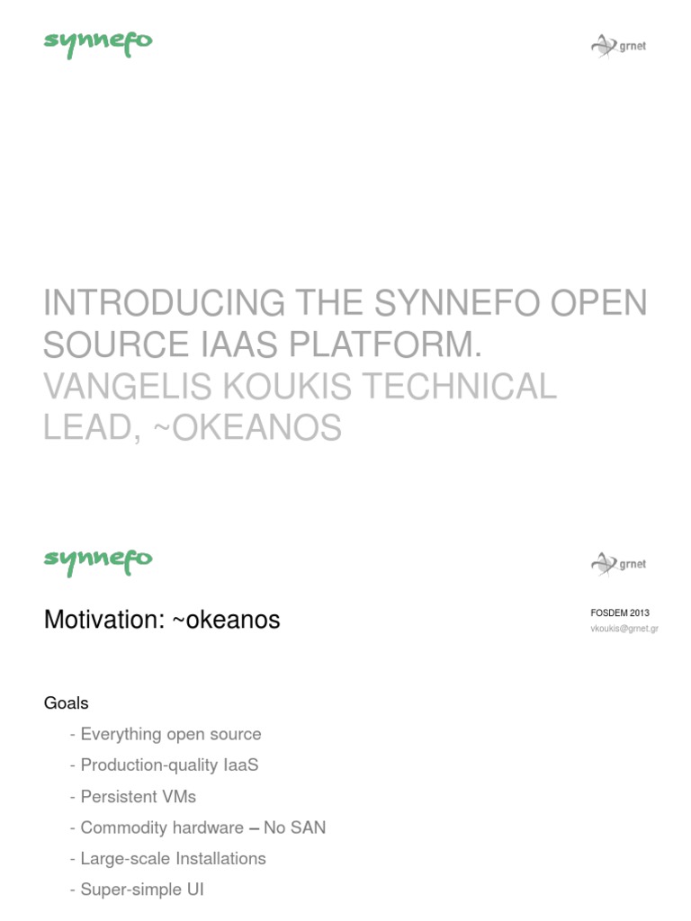 Synnefo Open Source Software For IaaS Clouds | PDF | Open Stack ...