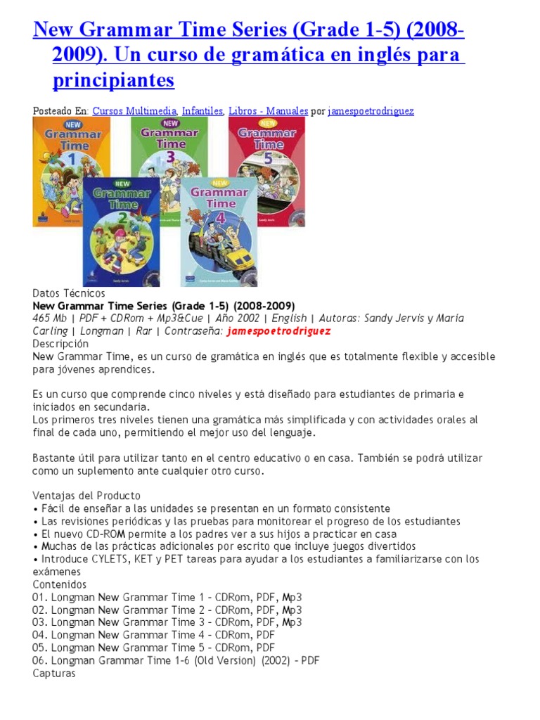 Curso de Gramática New Grammar Time | PDF