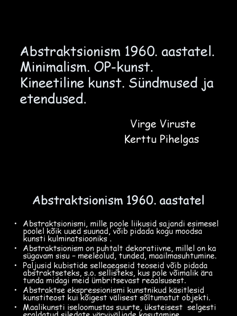 Abstraktsionism 1960.a. | PDF
