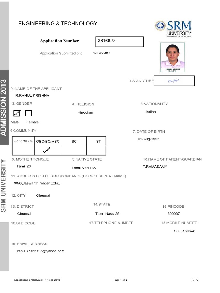 Srm Application | University And College Admission | Educational Stages
