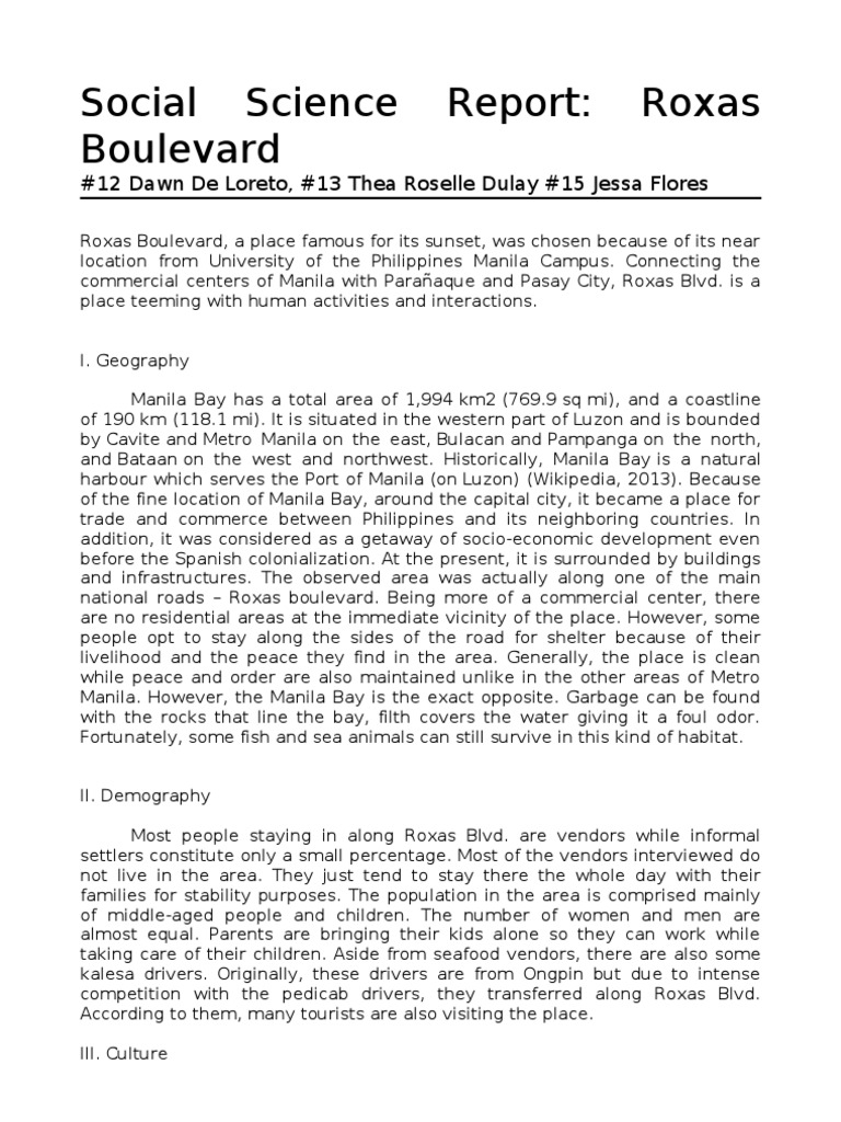 Social Science Report | PDF | Metro Manila