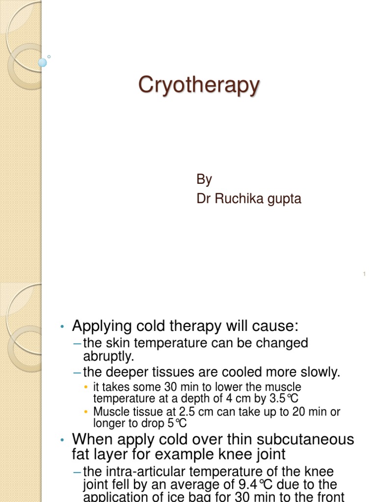 Cryotherapy Lectures | PDF | Vasodilation | Inflammation