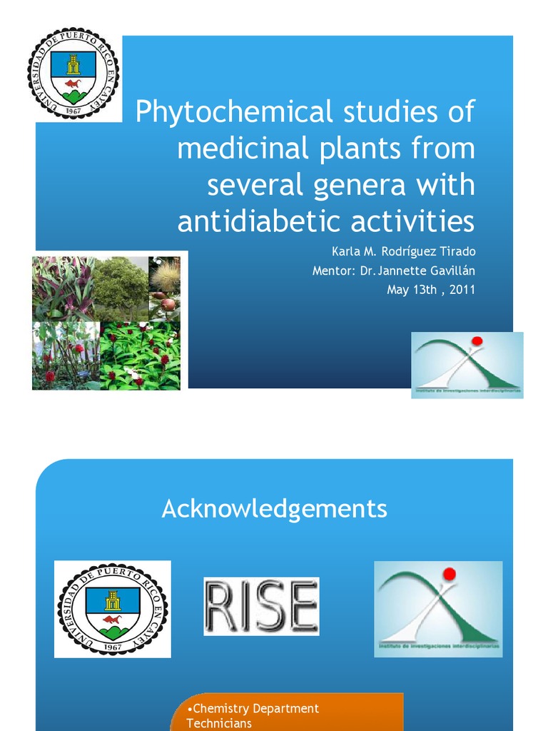 Phytochemical Studies of Medicinal Plants From Several Genera With ...