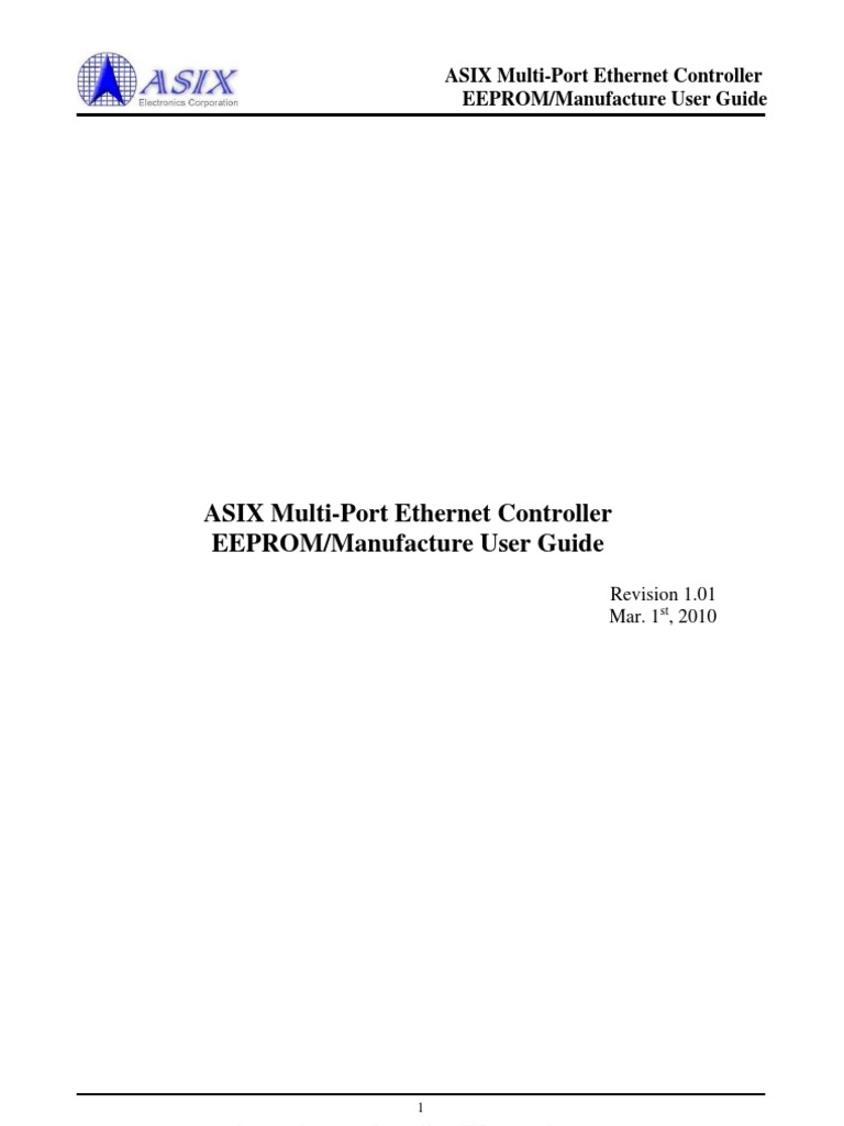 ASIX MultiPort Ethernet EEPROM UserGuide v101 3 | PDF | Microcontroller | Flash Memory