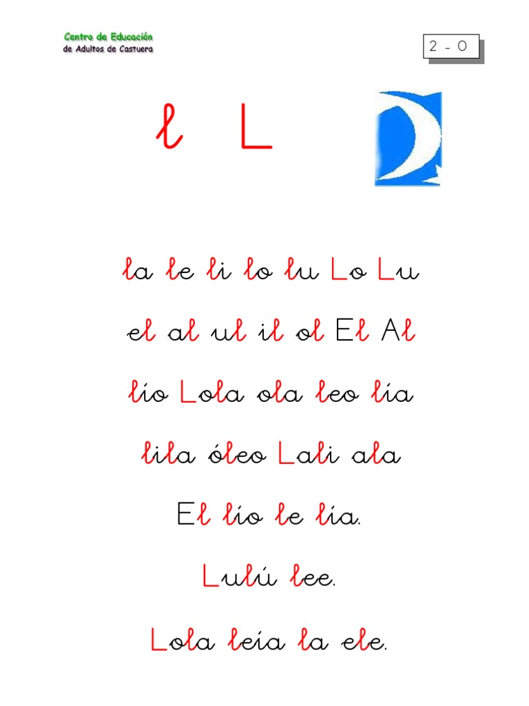 Metodo de Lectoescritura Letra L PDF | PDF