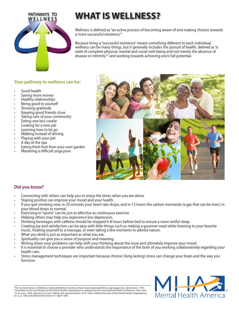 MHM 2013 Pathways To Wellness Toolkit - Fact Sheets | PDF | Relaxation ...