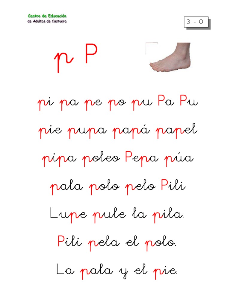 Metodo de Lectoescritura Letra P PDF | PDF
