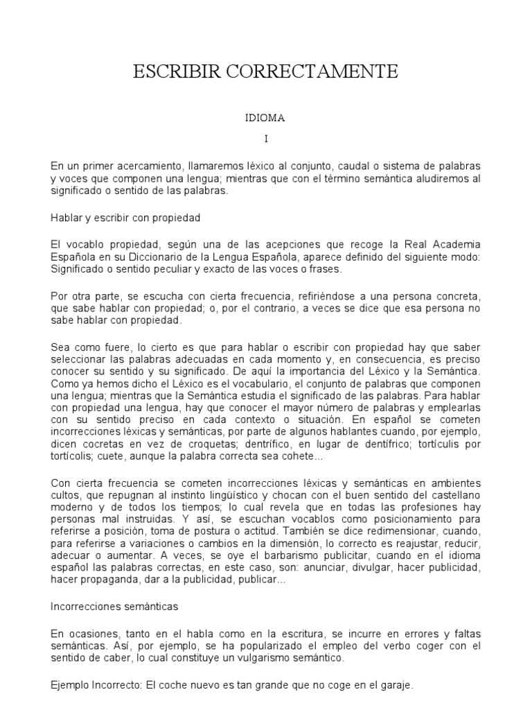 Guía para Escribir Correctamente | PDF | Palabra | Habla