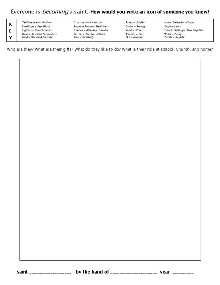 Orthodox Christian Saint Drawing Activity | PDF
