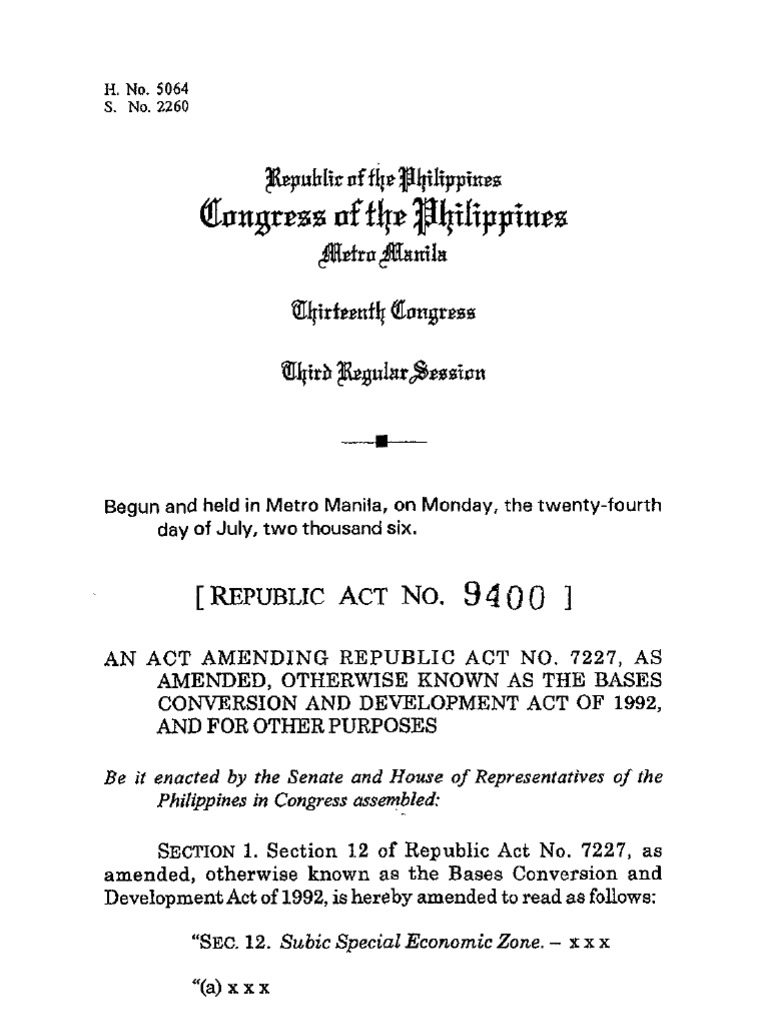 Ra 9400 | PDF | Customs | Tariff