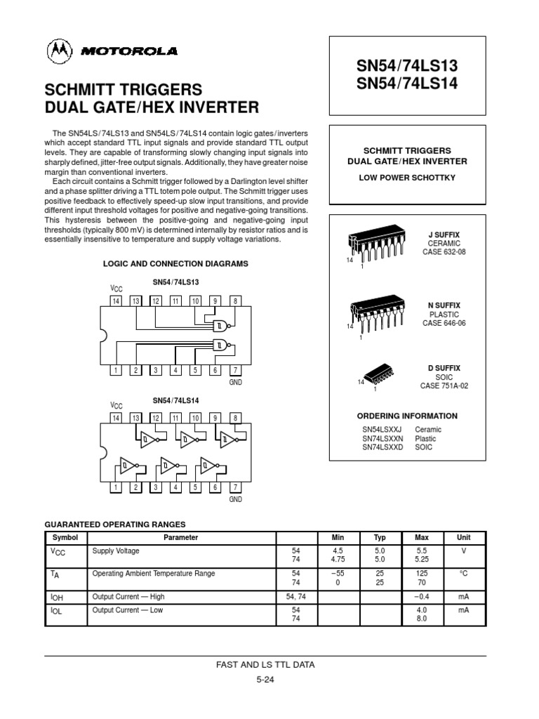74LS14 | PDF | Electronic Circuits | Electronic Design