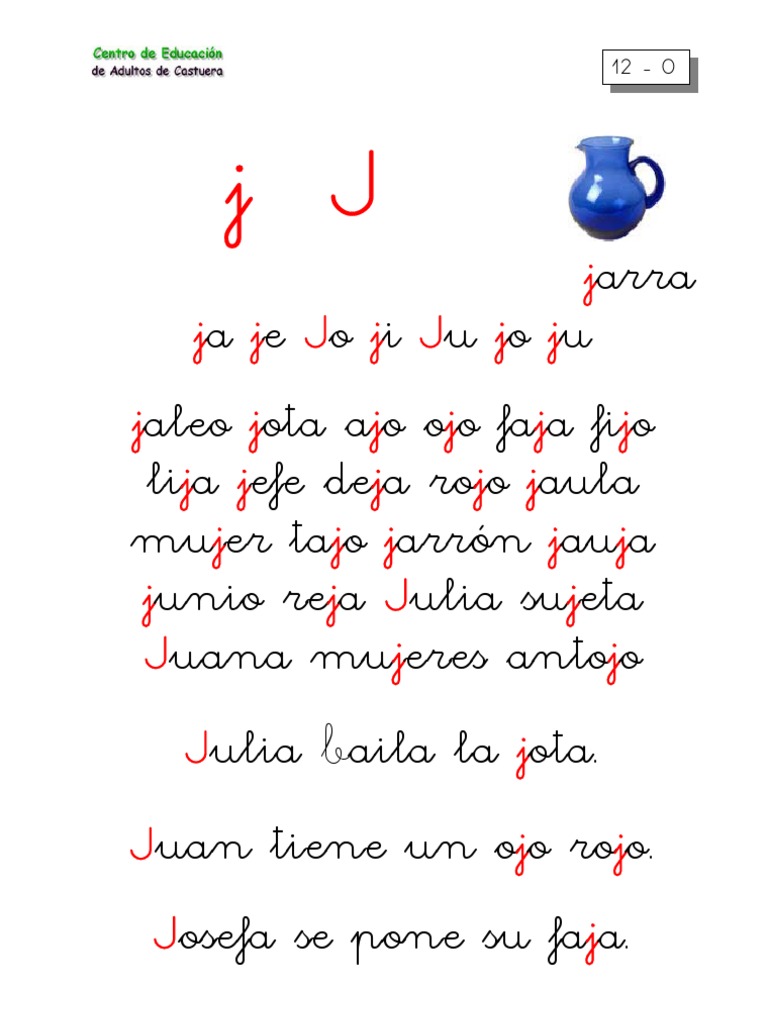 Metodo de Lectoescritura Letra J PDF | PDF