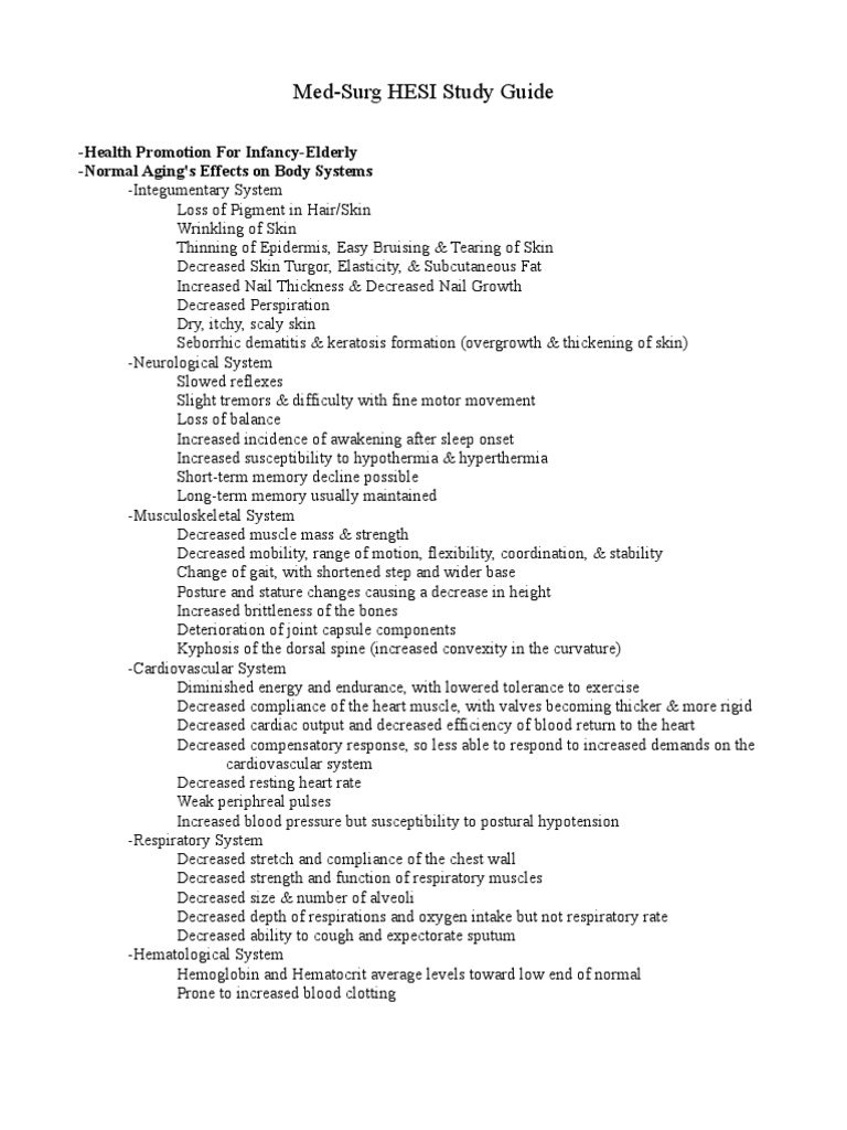 Med-Surg HESI Study Guide | PDF | Peptic Ulcer | Respiratory Tract