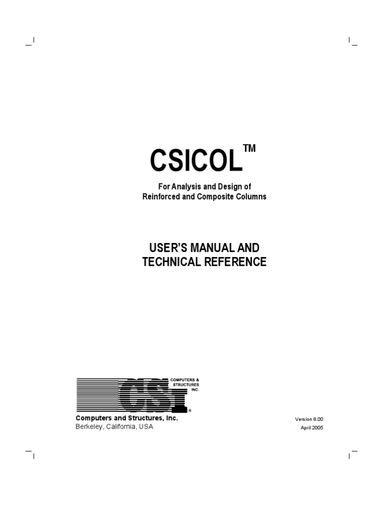 Csi Col Manual | PDF | Button (Computing) | Column