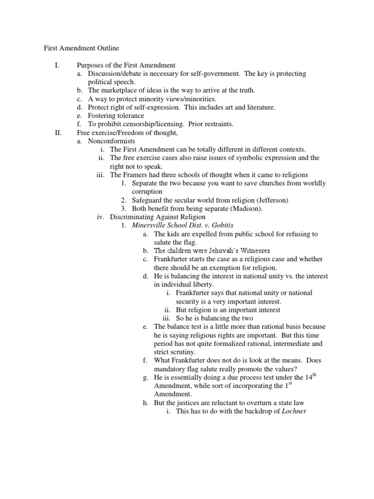 Field Con1st 2012F Outline H | PDF | Free Exercise Clause | First ...