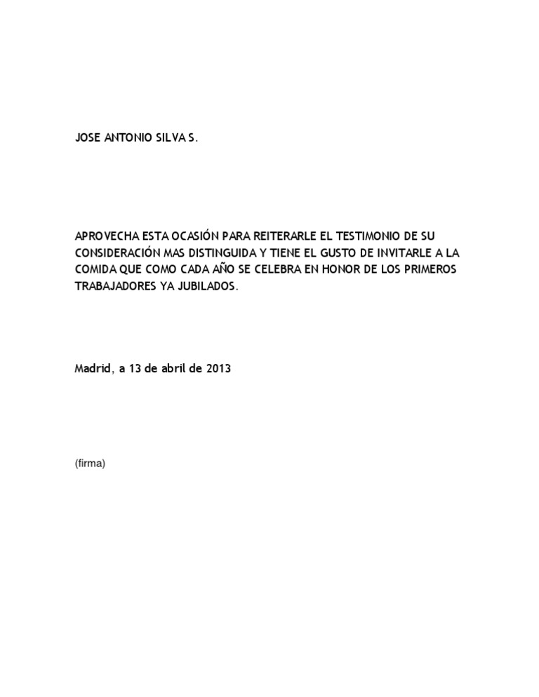 Carta Cordial Saludo | PDF