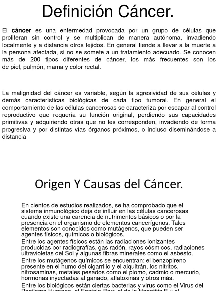 Definición Cáncer | PDF | Quimioterapia | Cáncer